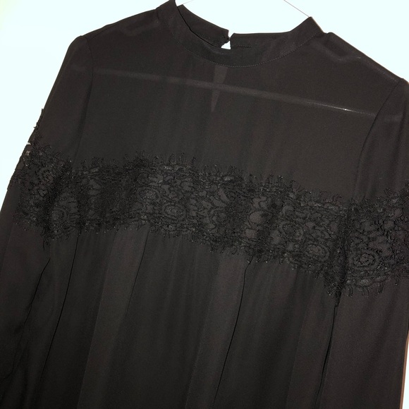 Primark | Tops | Primark Lace Sheer Long Sleeve Blouse | Poshmark